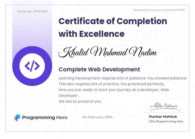 Khalid Mahmud Nadim - Portfolio